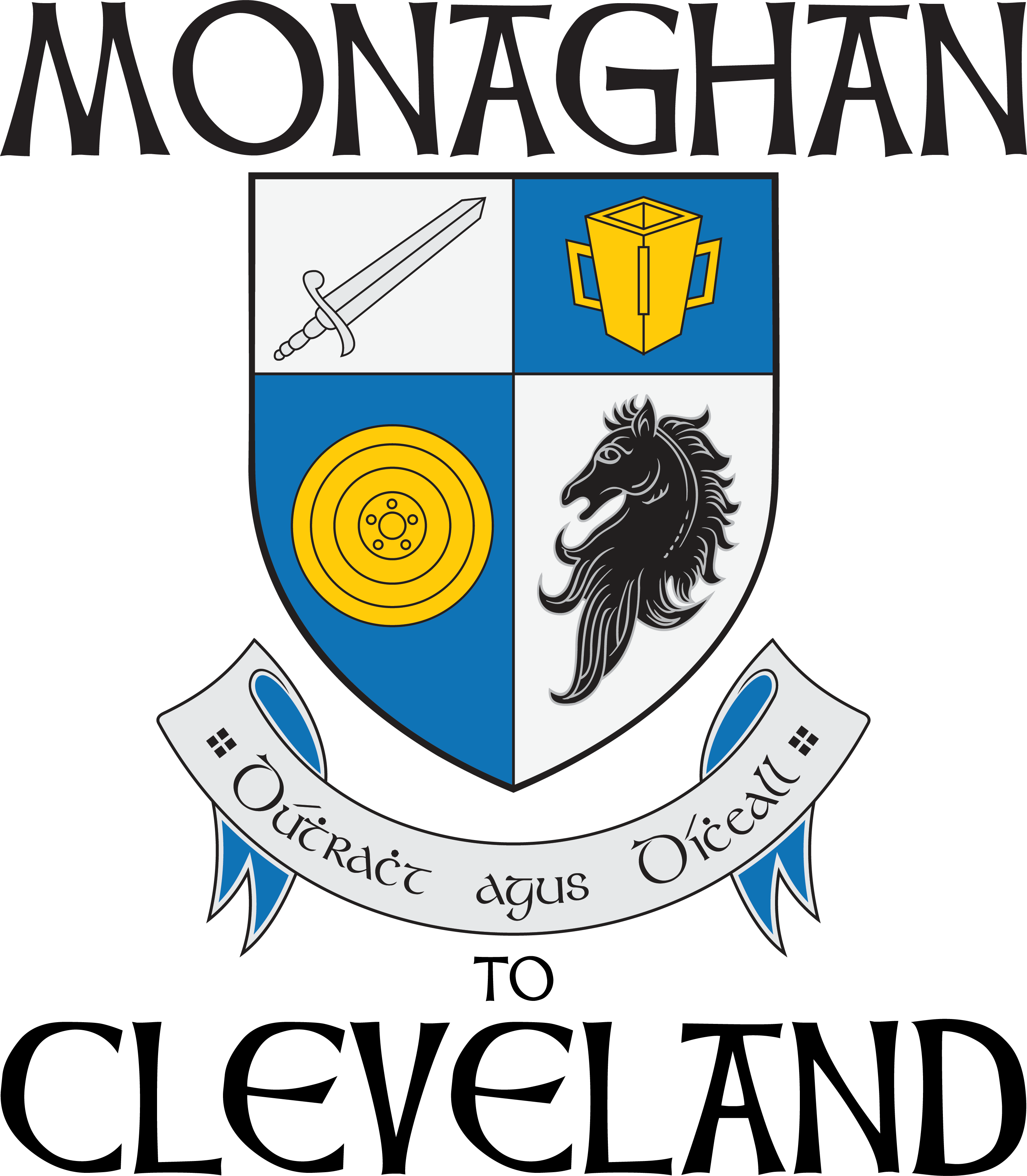 "Monaghan to Cle" Irish Counties Design on Gray - Only in Clev